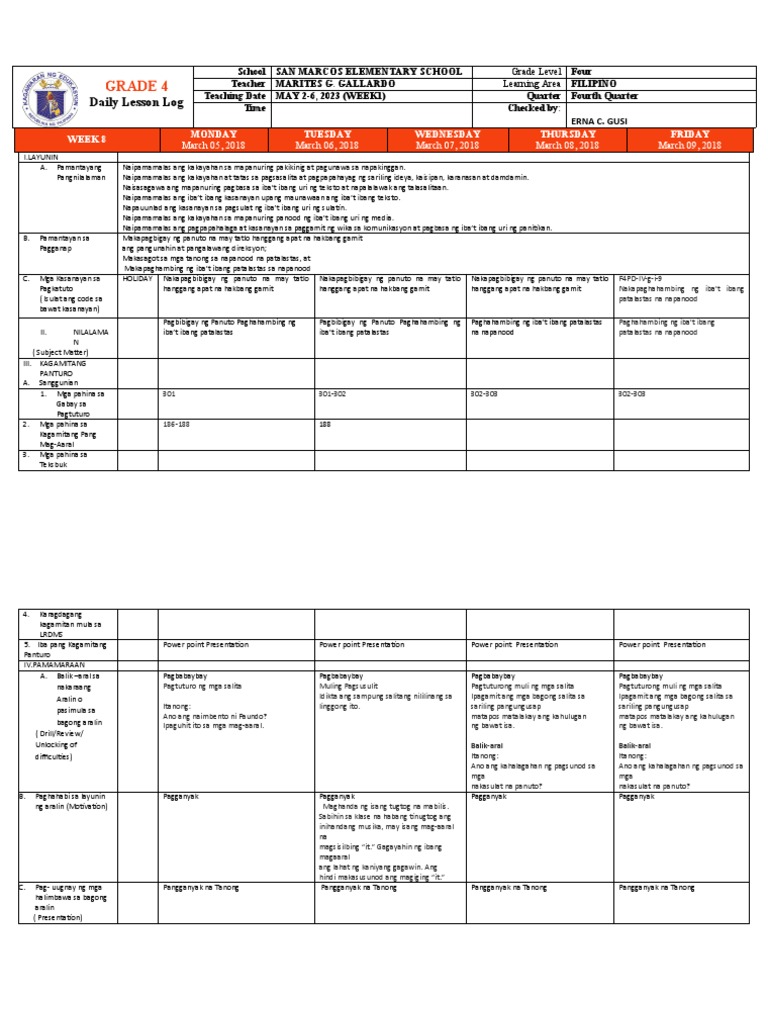 Dll-Filipino 4 Q4-Week1 | PDF