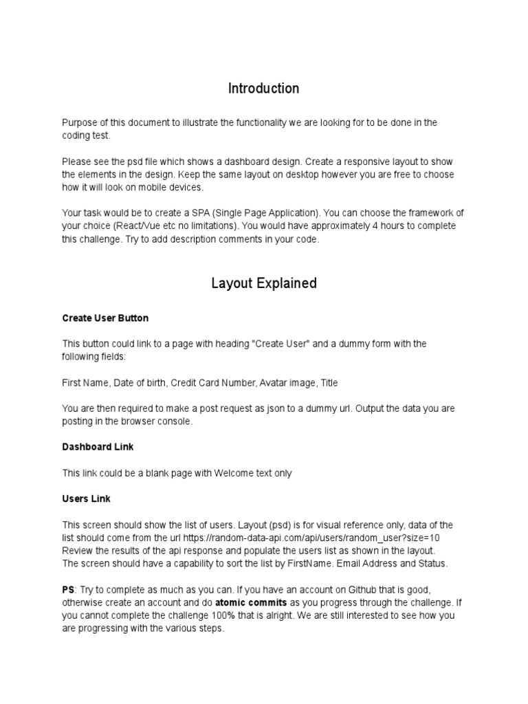 Front-End Coding Challenge | PDF