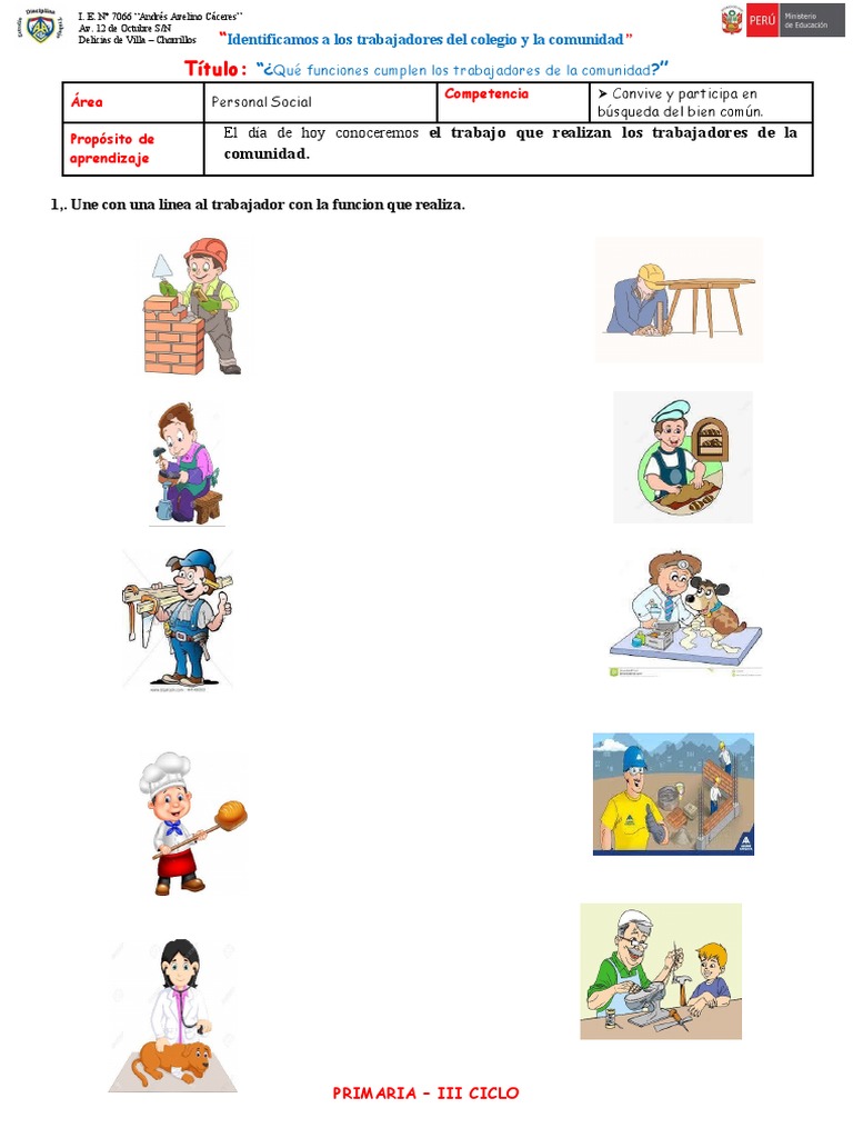 Los trabajadores de la comunidad y sus importantes funciones | PDF