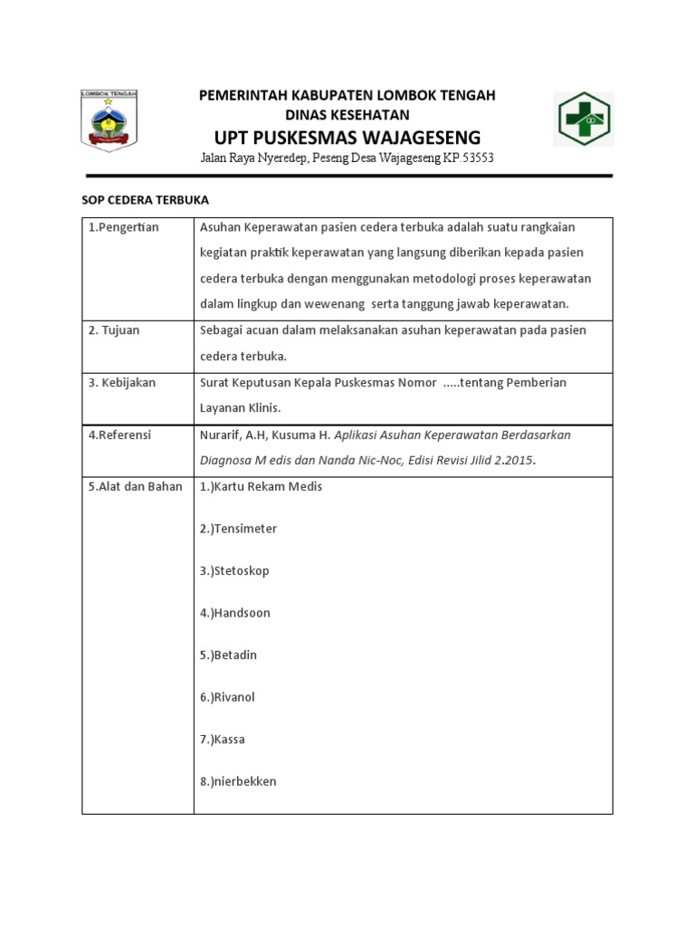 Sop Cedera Terbuka | PDF