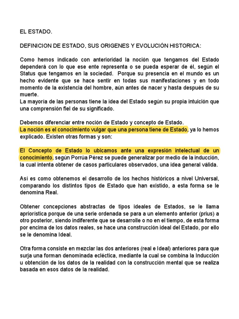 Definición y Concepto de Estado | PDF