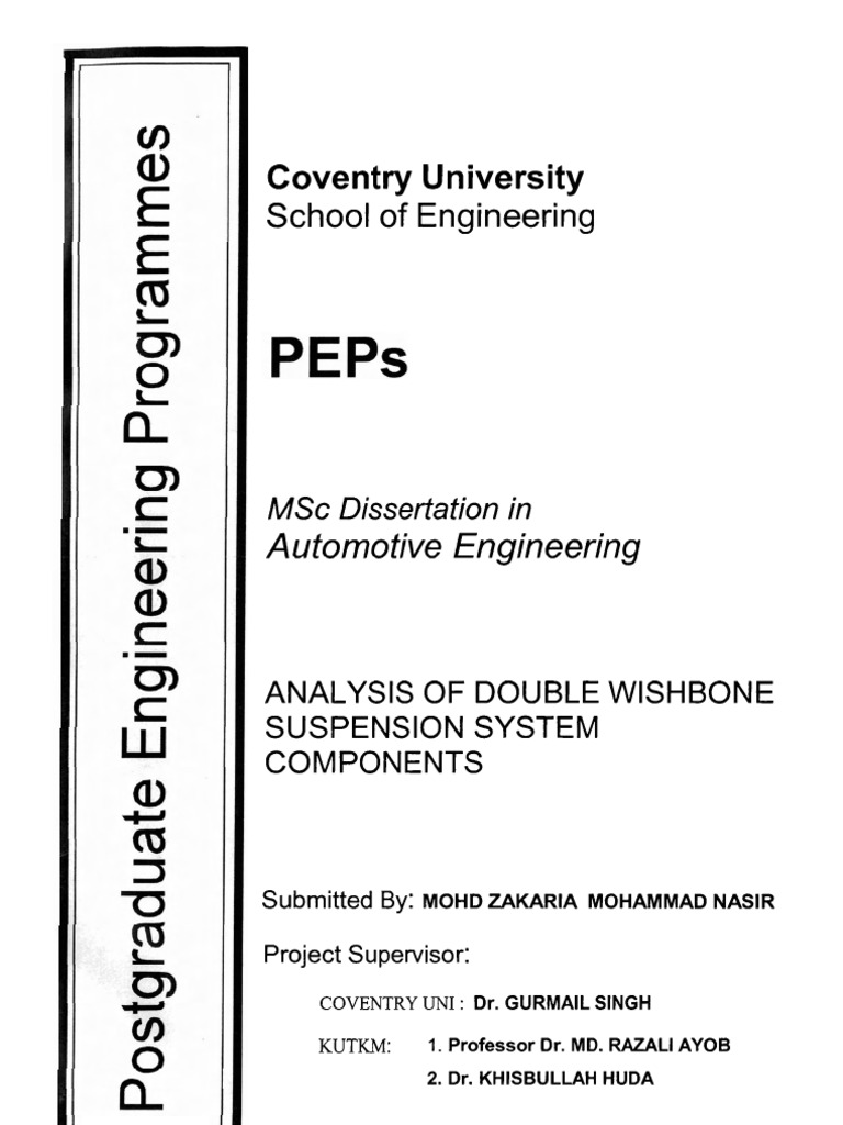 Analysis of Double Wishbone Suspension System Components | PDF ...