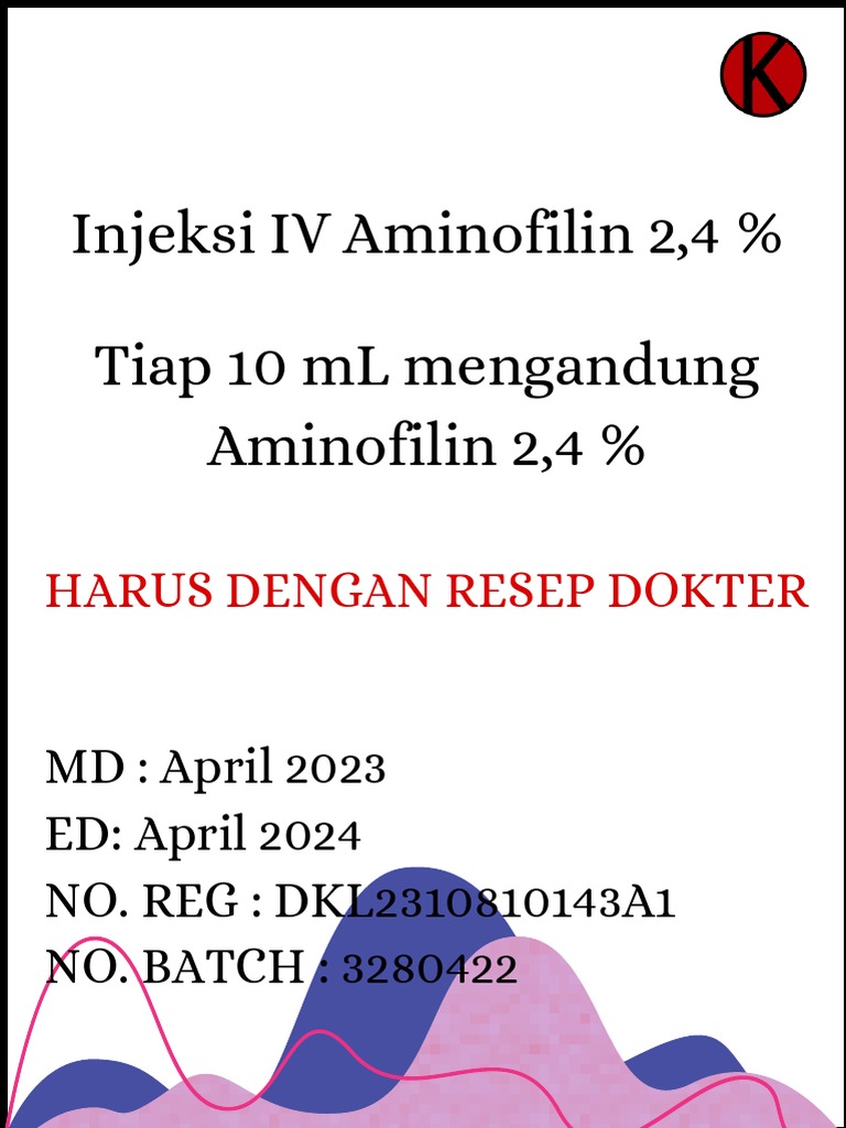 Injeksi IV Aminofilin 2,4 %: Harus Dengan Resep Dokter | PDF