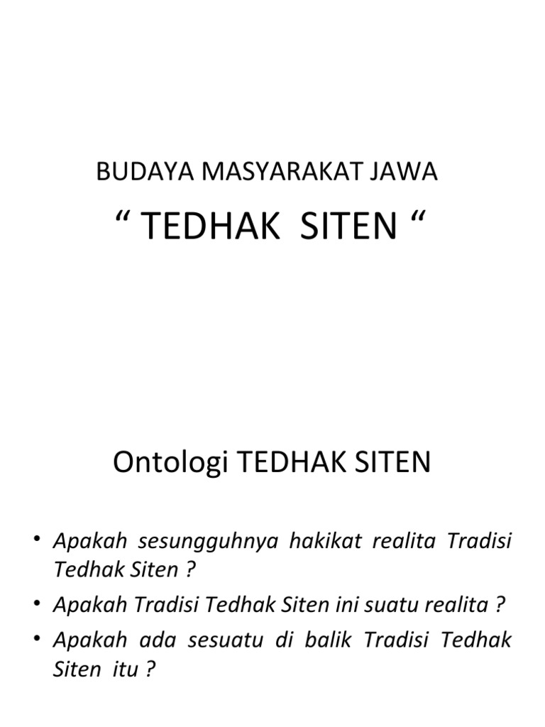 Tradisi Tedhak Siten dalam Budaya Jawa | PDF