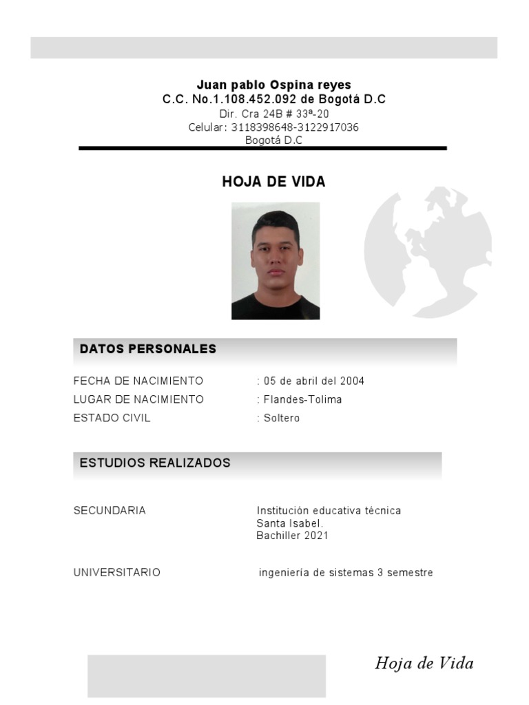 HOJA DE VIDA JUAN.docx | PDF