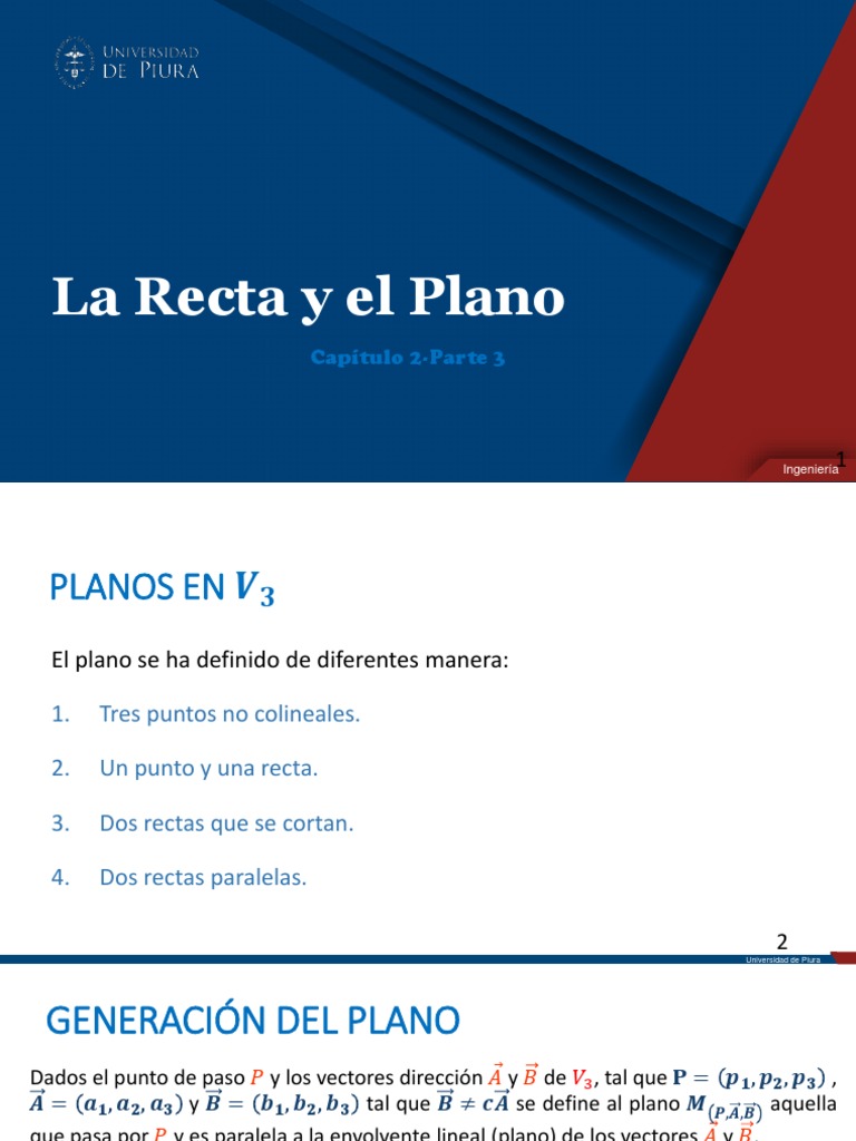 Rectas y Planos P3 PDF | PDF | Geometria plana) | Vector Euclidiano