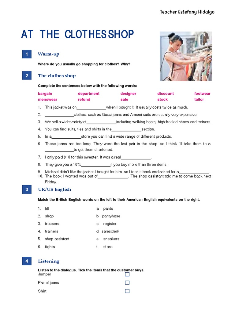 At The Clothes Shop | PDF