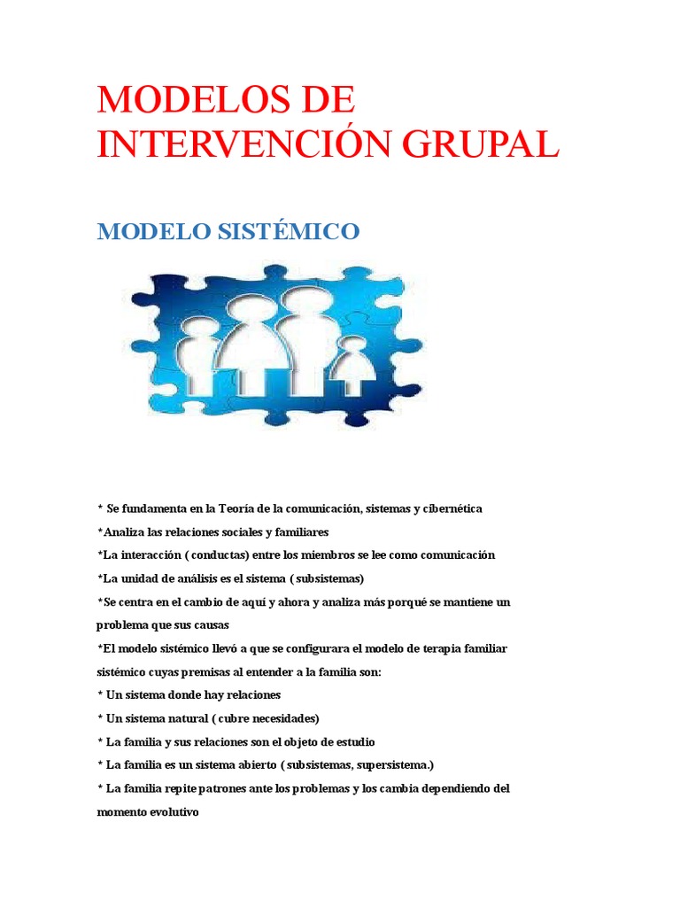 Modelos de Intervención Grupal en Trabajo Social | PDF | Crecimiento ...