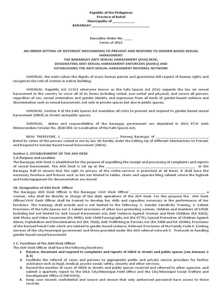Barangay GBSH Prevention Mechanisms | PDF | Social Science