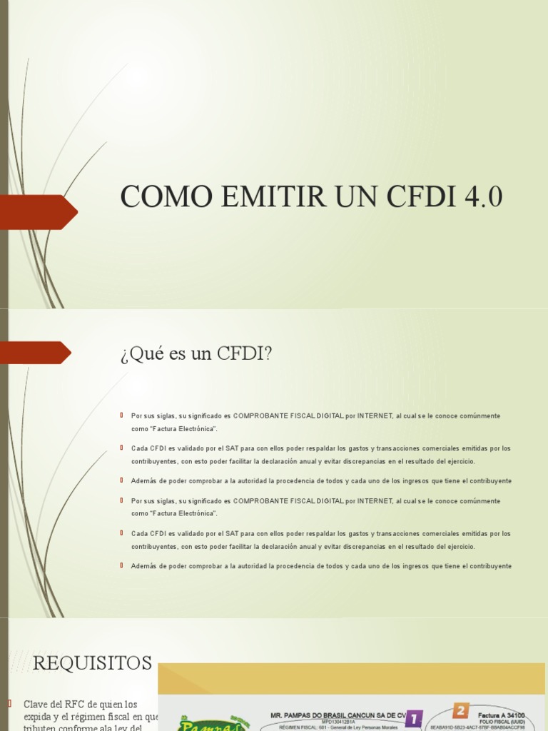 Como Emitir Un Cfdi 4 | PDF