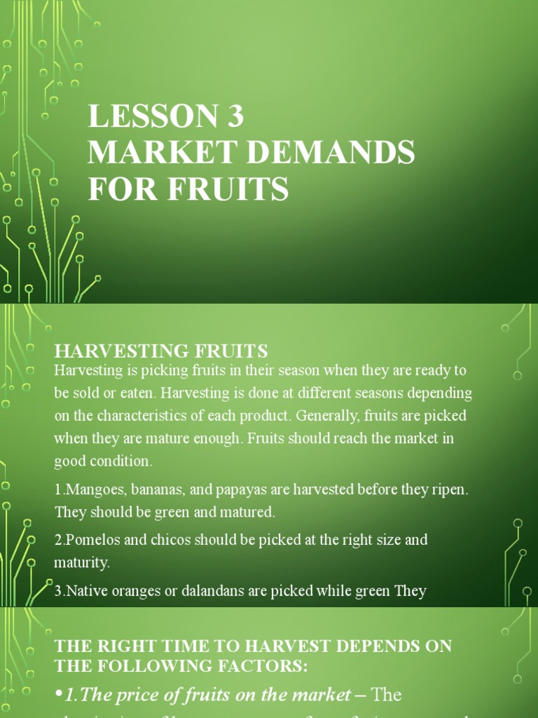 Lesson 3 | PDF | Retail | Fruit