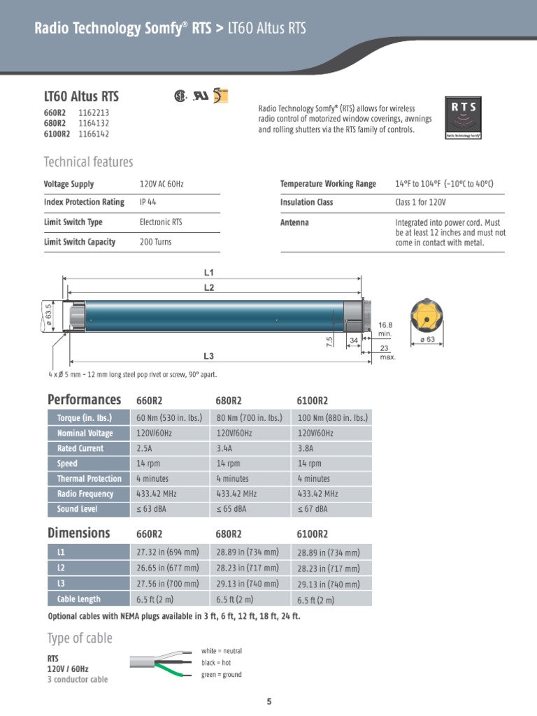Somfy 600 Series Databook p5 PDF | PDF
