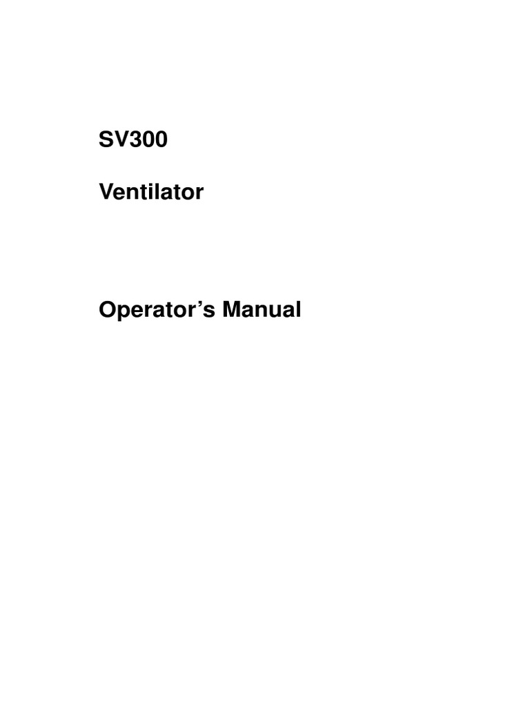 SV300 Operators Manual | PDF