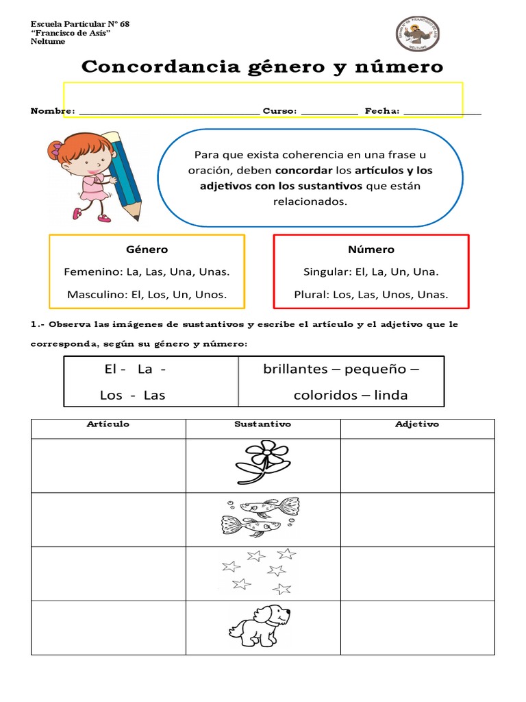 Guia Concordancia Genero y Numero | PDF