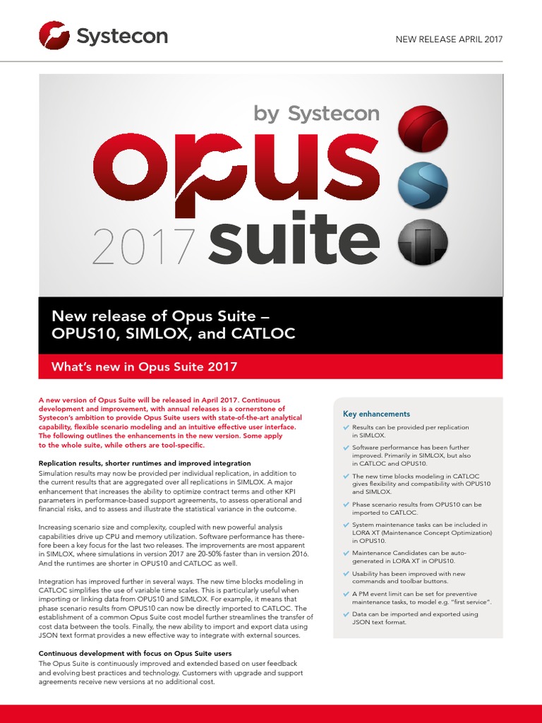 Opus Suite Release 2017 | Download Free PDF | Simulation | Usability