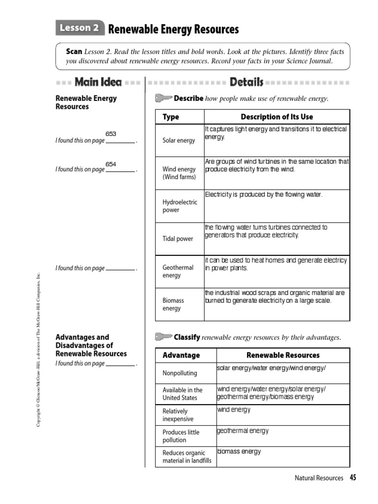 Lesson 2 Renewable Energy Resources PDF | PDF