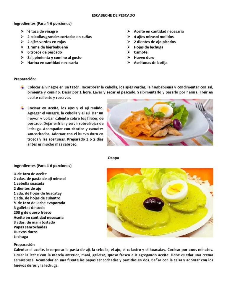 Receta de Alimentos Nutritivos PDF | PDF