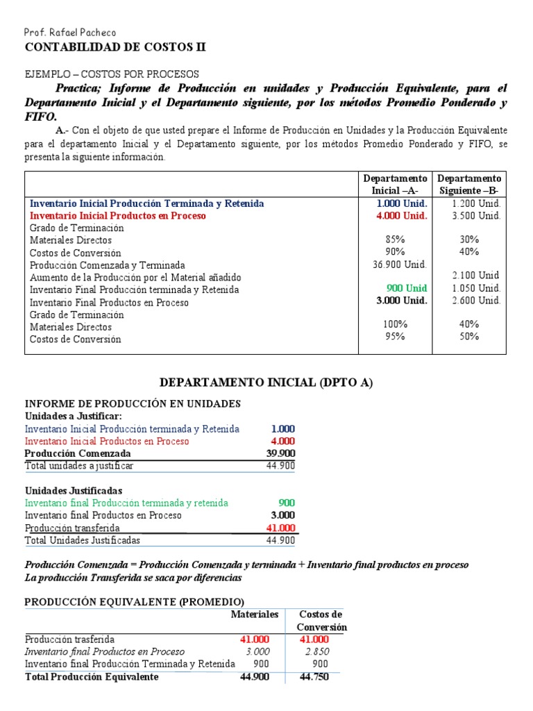 PRACTICA COSTOS II - 2do. CORTE | PDF