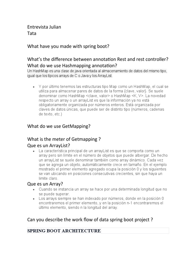 Preguntas para Entrevistas | PDF