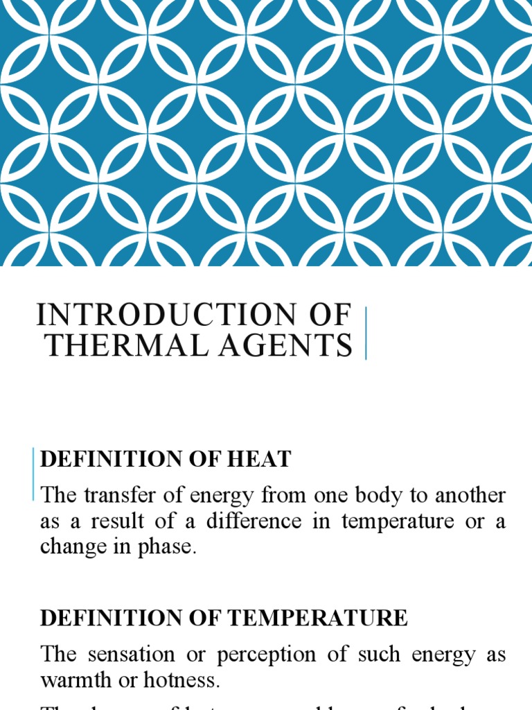 Introduction of Thermal Agents | PDF | Heat Transfer | Heat