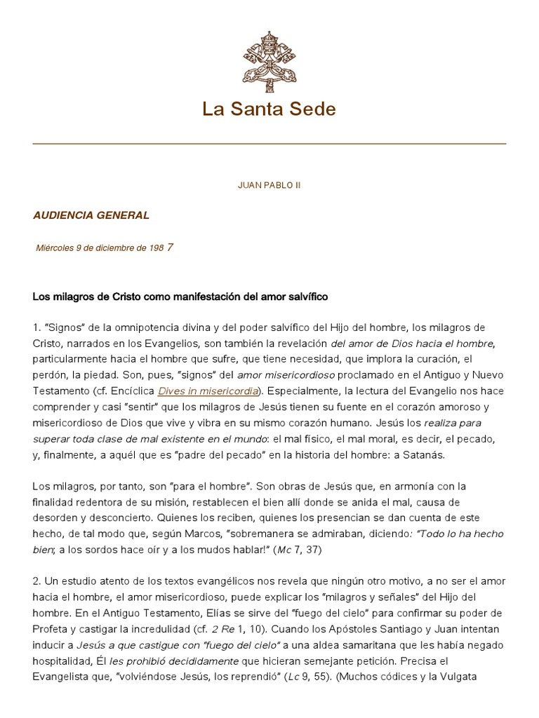 La Santa Sede | PDF | Jesús | Milagro