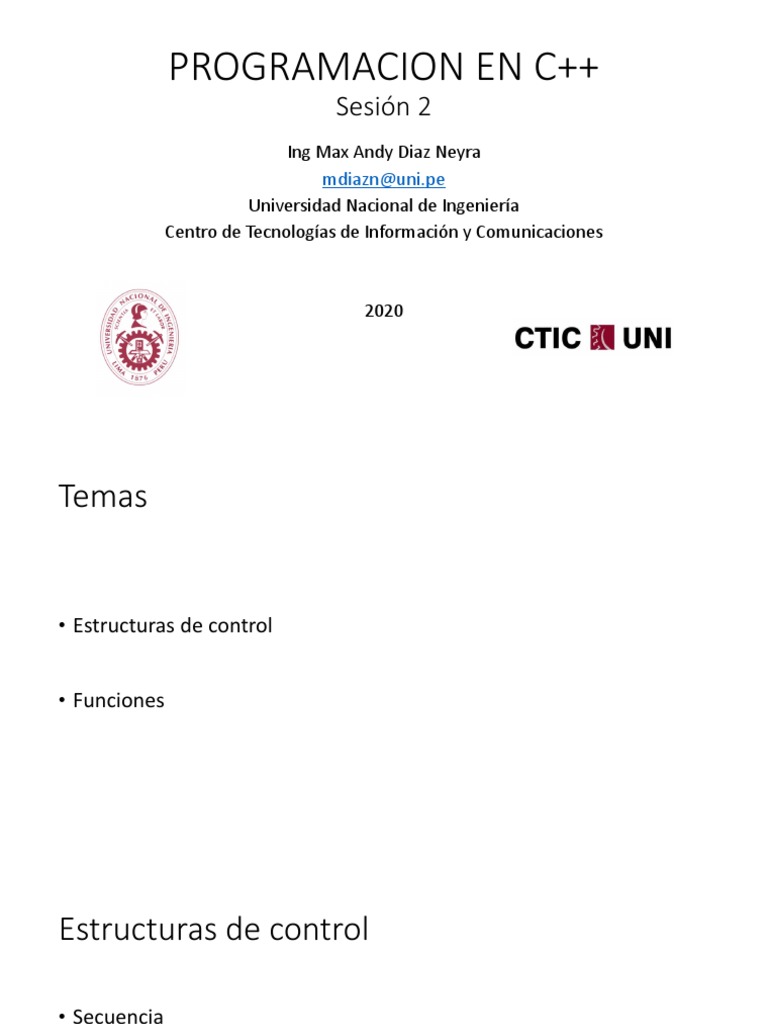 C++ Class 2 CTIC UNI | PDF