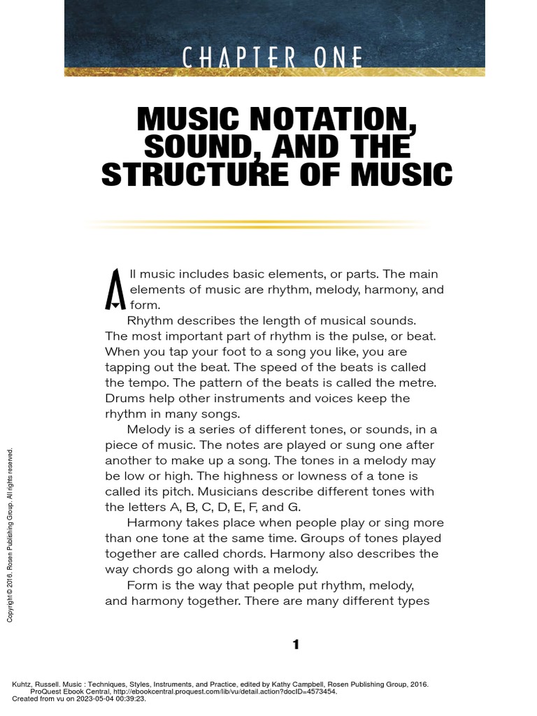 Music Techniques Styles Instruments and Practice - (Chapter One Music ...