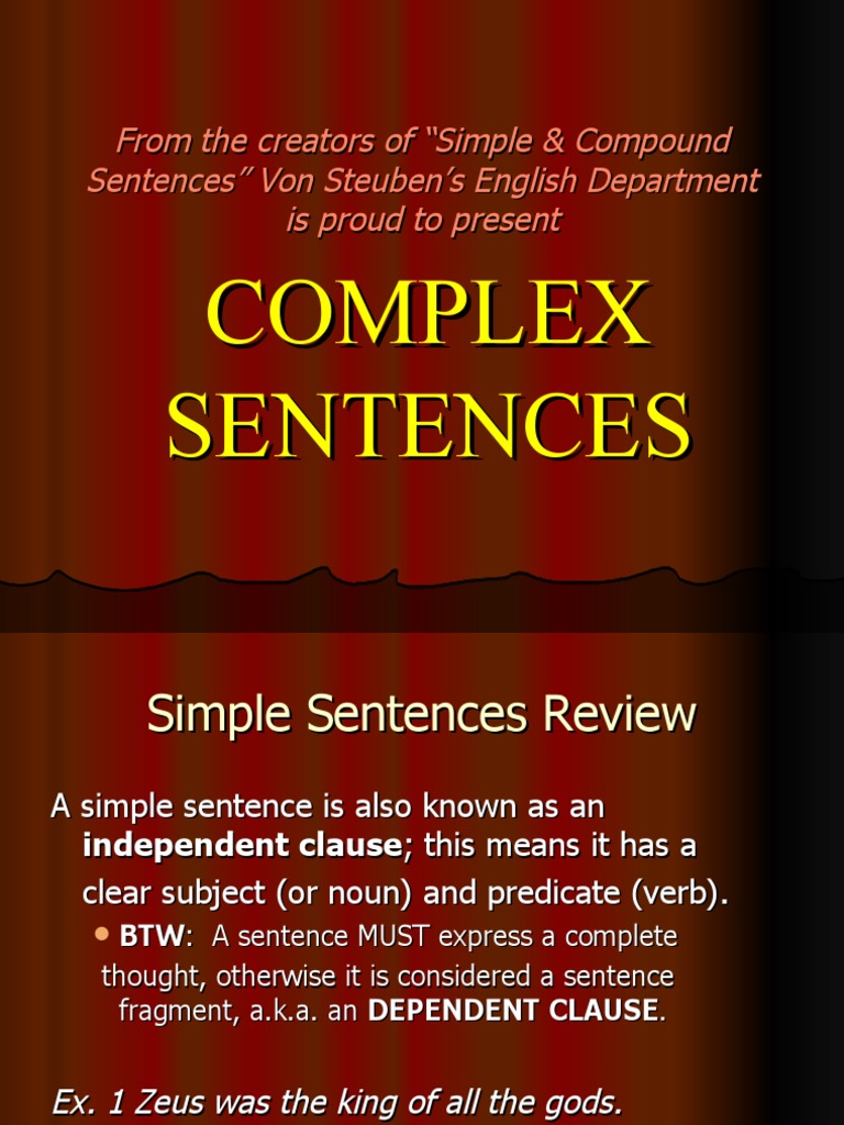 Understanding Complex Sentences | PDF