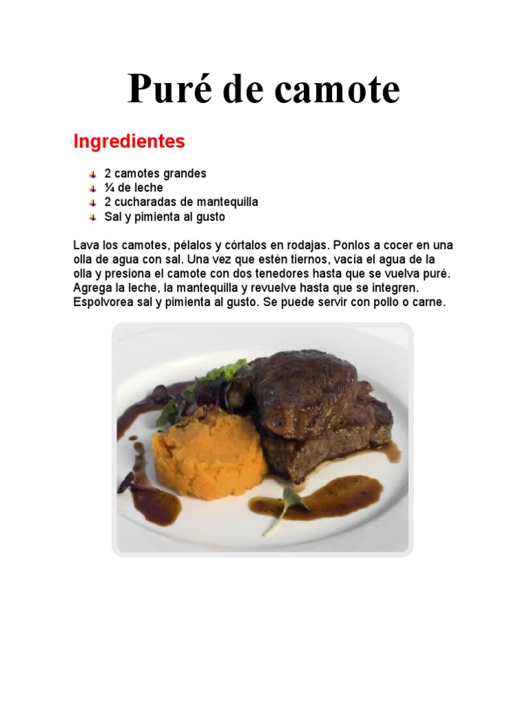 Puré de Camote | PDF