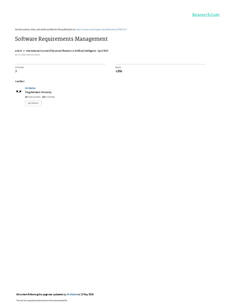 Software Requirements Management PDF | PDF