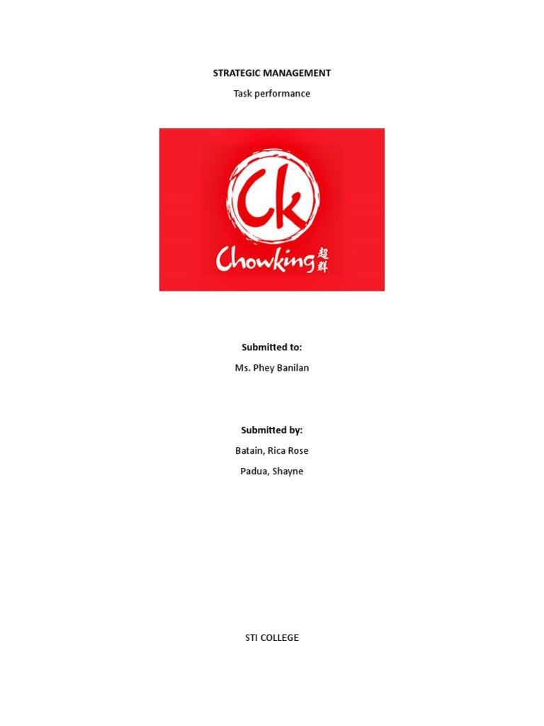History Backround of Chowking | PDF