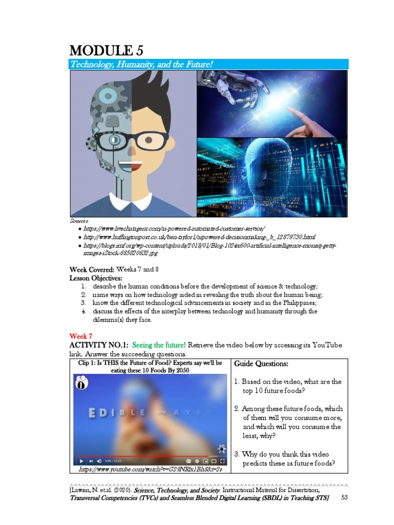 STS - MODULE5 - Technology Humanity and The Future PDF | PDF | Robot | Robotics