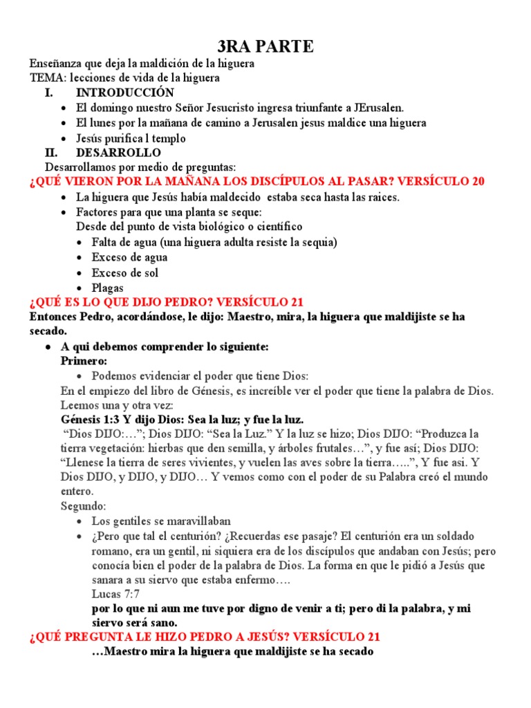 La lección de la higuera seca | PDF