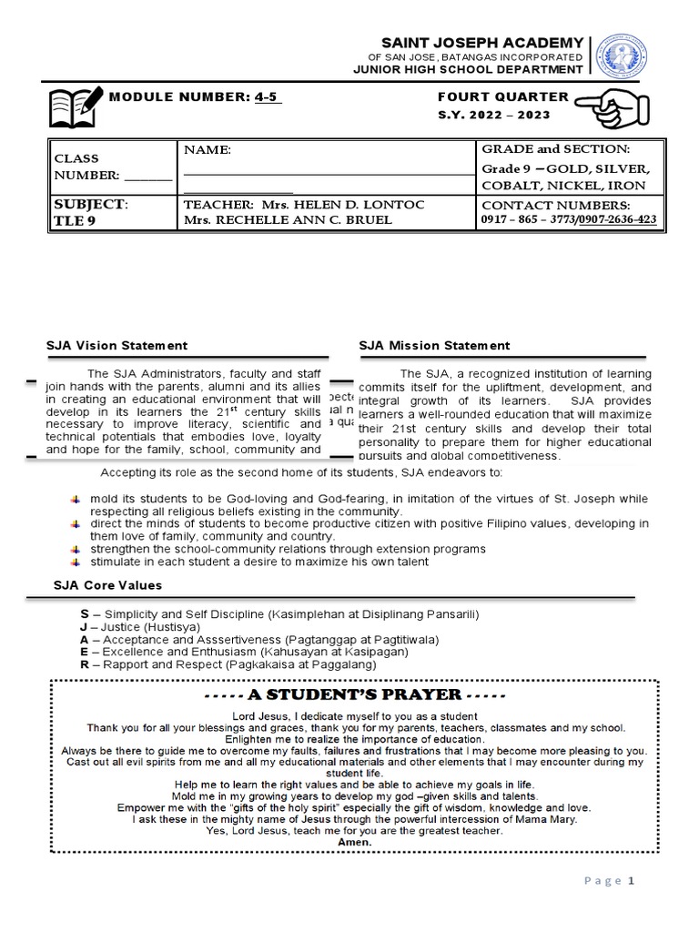 Lontoc Bruel Module 4 5 Tle 9 Fourth Quarter | PDF
