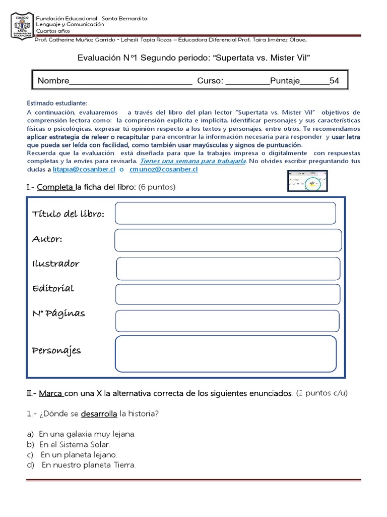Lenguaje Plan Lector 2 | PDF
