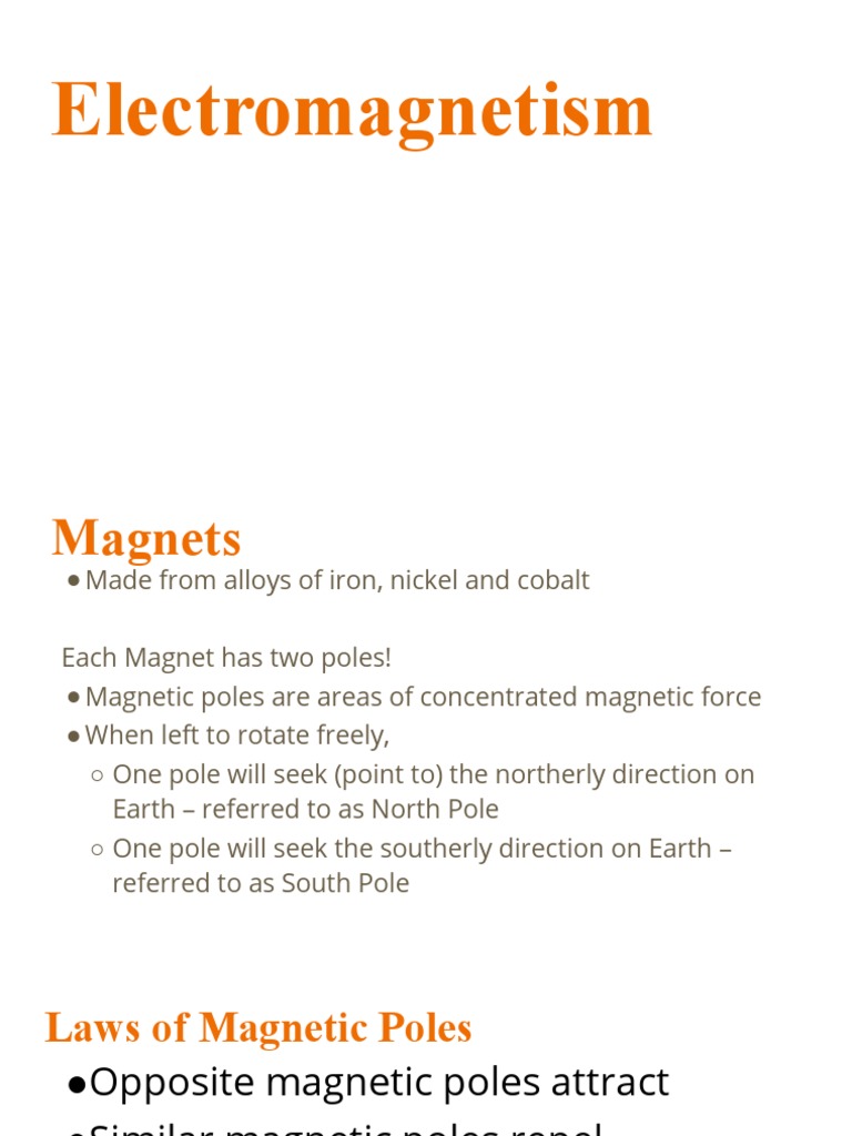 Lesson 1 - Electromagnetism | PDF | Magnet | Ferromagnetism