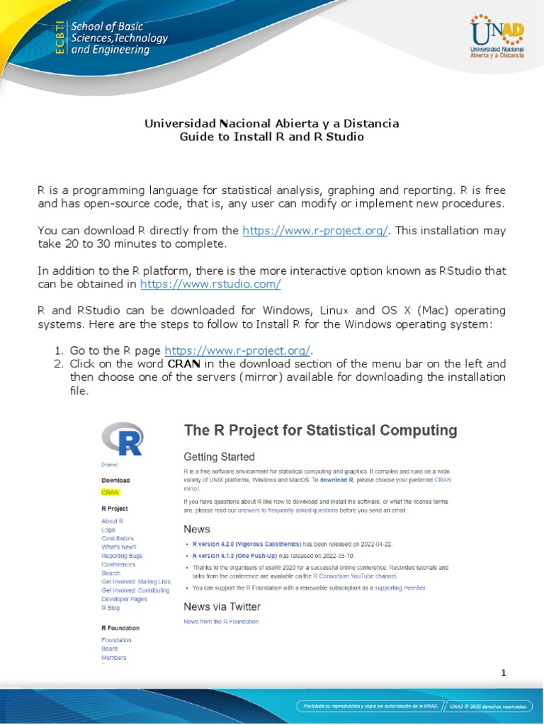 Anexo 2 - Guide To Install R and RStudio PDF | PDF | Installation (Computer Programs ...