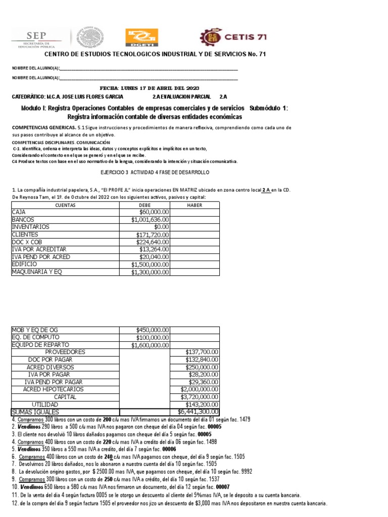 Act 4 Ejercicio 3 Papeleria El Profe JL PDF | PDF
