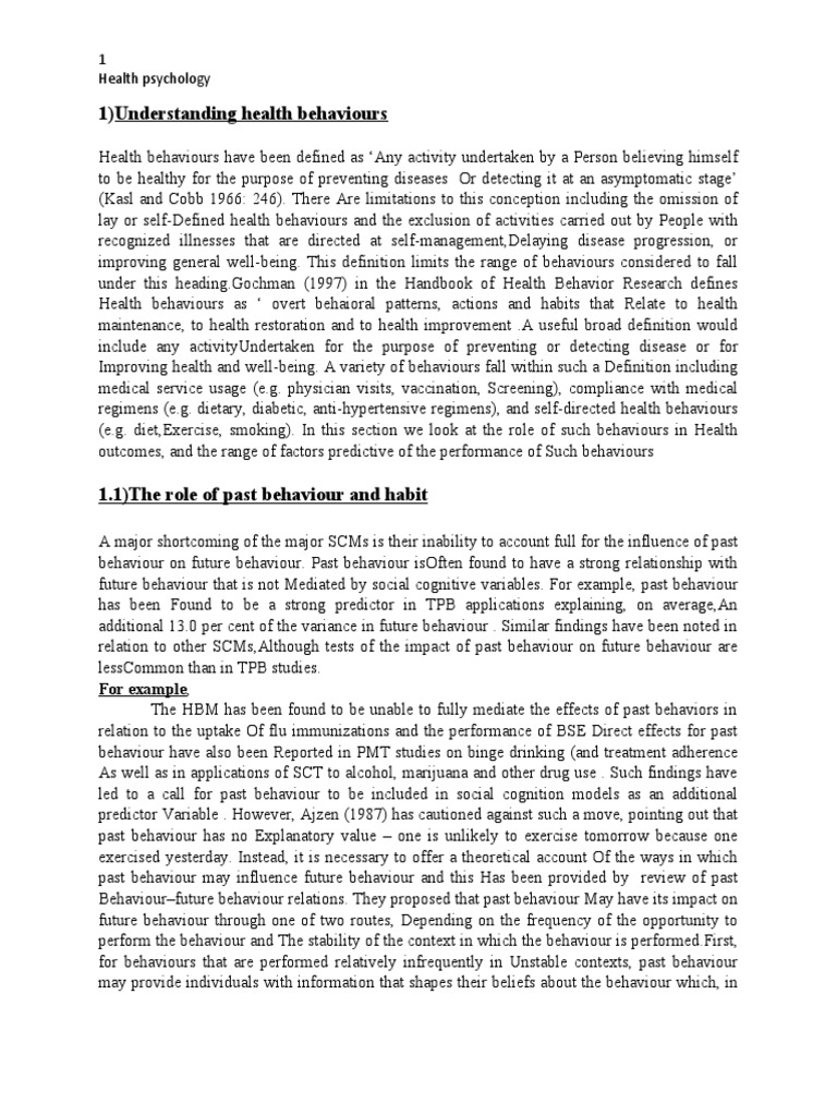 Health Psychology | PDF | Behavior | Behavioural Sciences