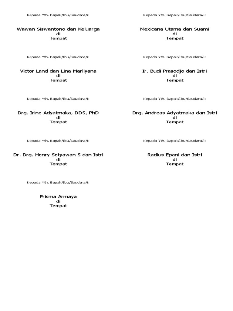 List Undangan - Ok - print-AB8 | PDF