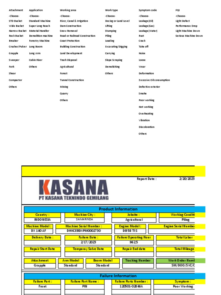 11. PIN BOOM FOOT BROKEN DX 140 AF PT. MUNA UTAMA TRACTORS.xlsx | PDF