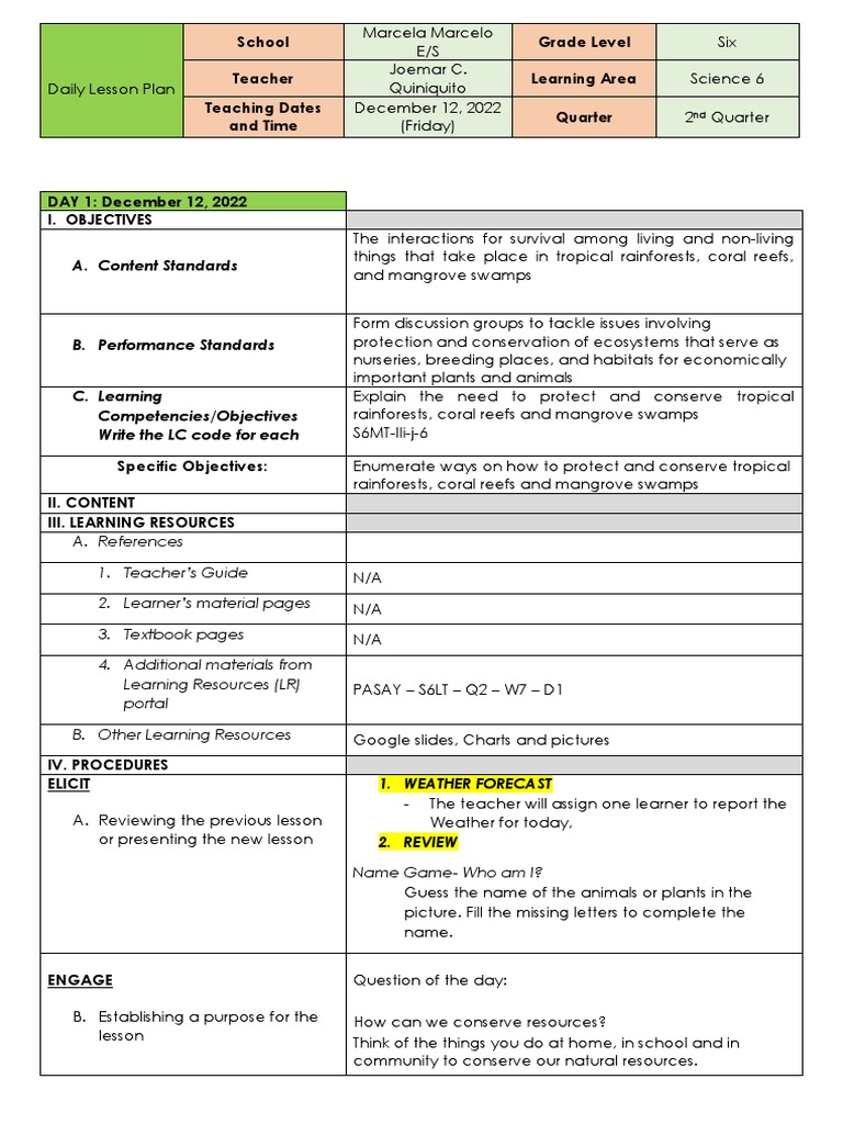 Dlp-Science-Q2-Week7-Day 1 | PDF