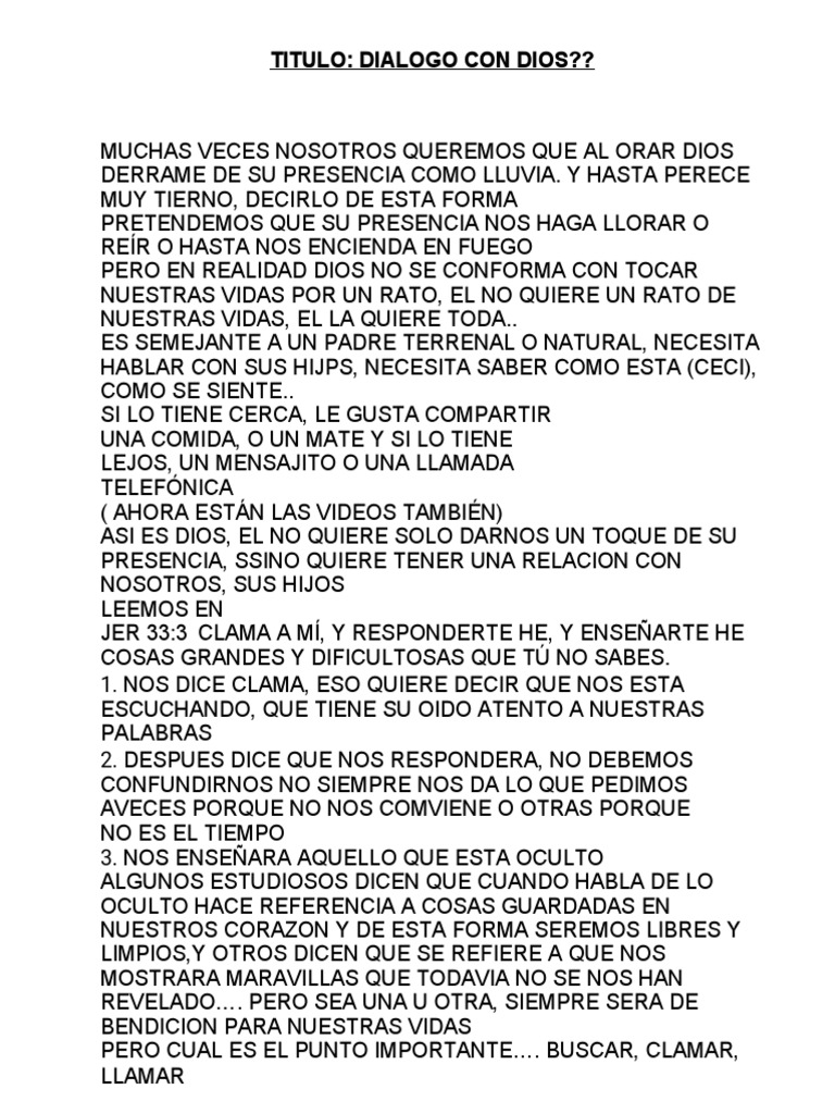 Dialogo Con Dios | PDF