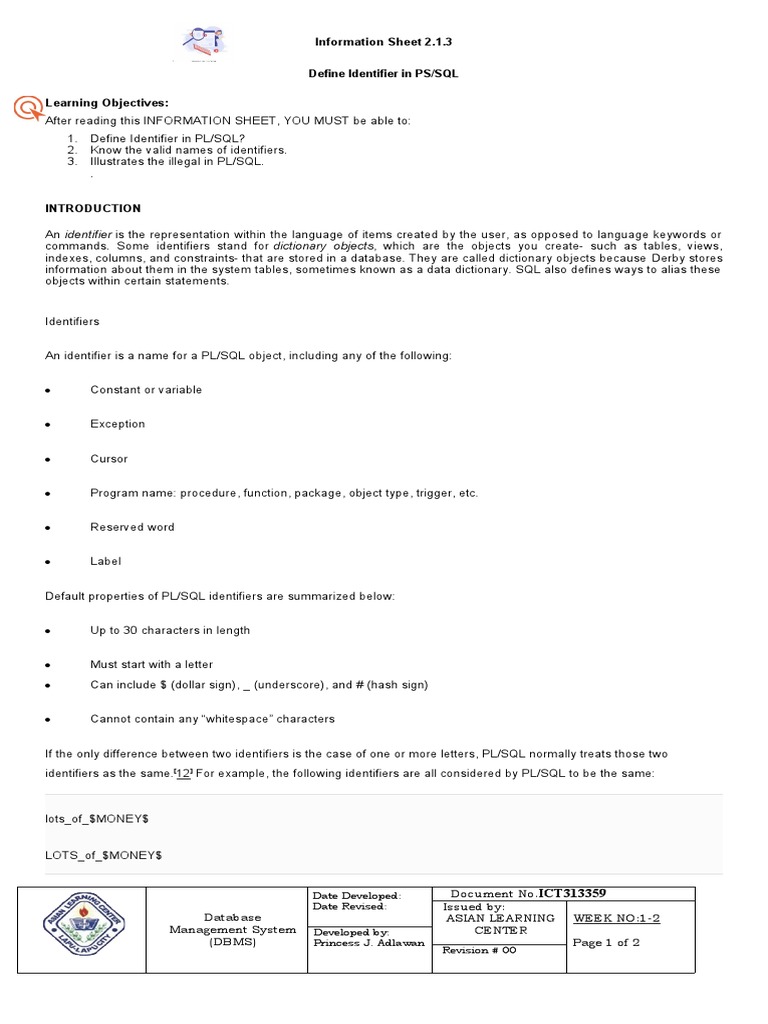 Dbms-2 1 3 | Download Free PDF | Pl/Sql | Sql