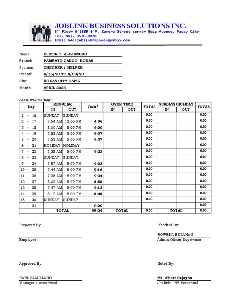 Joblink - DTR 2023 | PDF