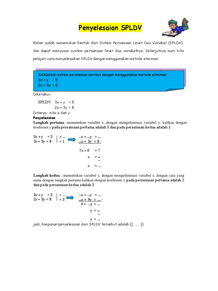 LKPD SPLDV.. (Eliminasi) | PDF
