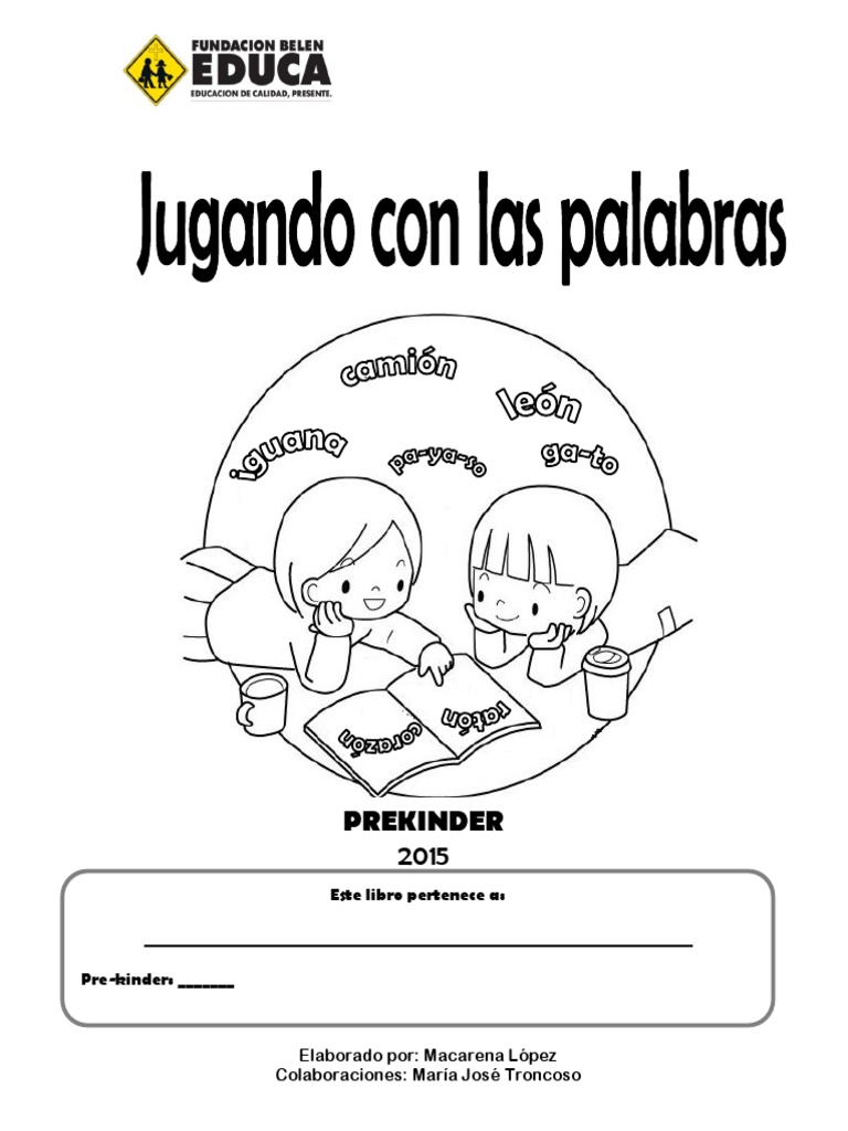CUADERNILLO Jugando Con Las Palabras PREKINDER PDF | PDF | Lápiz | Dibujo
