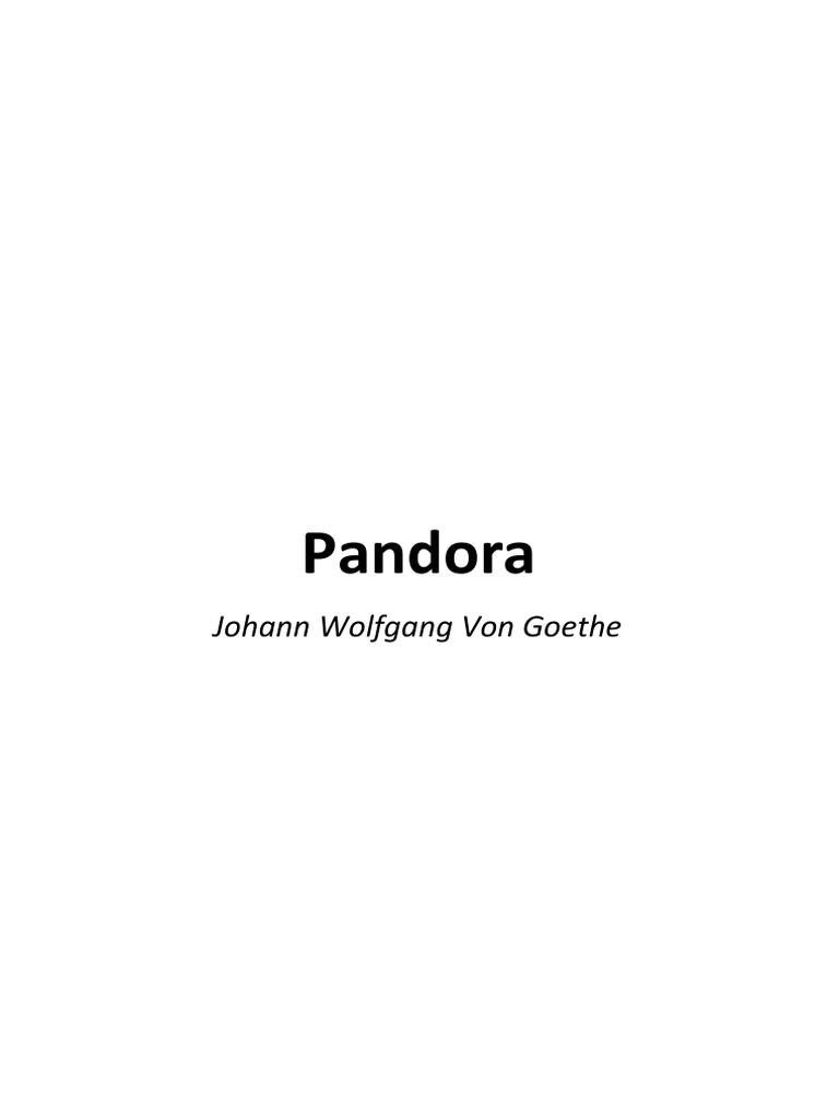 Pandora y Prometeo Por Goethe | PDF