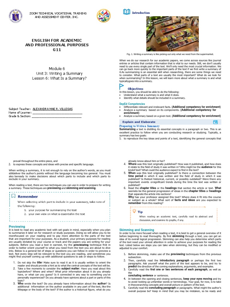 English For Acad G11 - Module 6 PDF | PDF