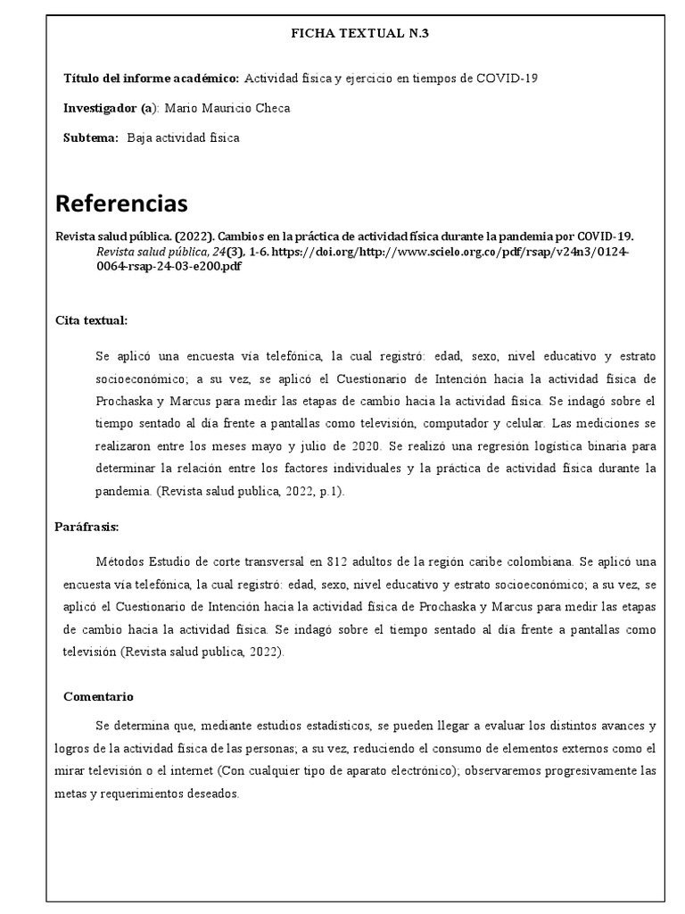 Ficha Textual Mario Mauricio 3 | PDF